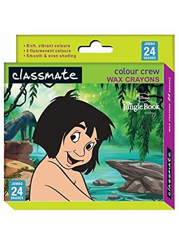 Classmate Wax Crayons Jumbo 24 Shades Color, 24 Count (Pack of 1 ...