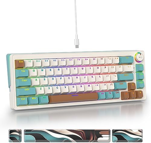 Amazon.com: Guffercty kred 65% Percent Keyboard Hot-Swappable, 68 Keys ...