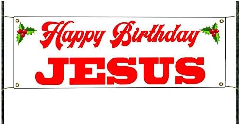 Amazon.com: Happy Birthday Jesus Christmas Holiday Party Decor Unique ...