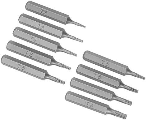 uxcell Torx Bits Set 9pcs 5/32 Inch Hex Shank T2 T3 T4 T5 T6 T7 T8 ...