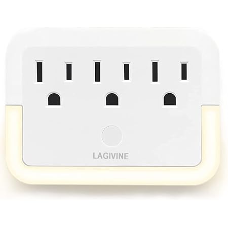 Outlet Extender with Night Light, 2-Pack Multi Plug Outlet, 3-Plug ...