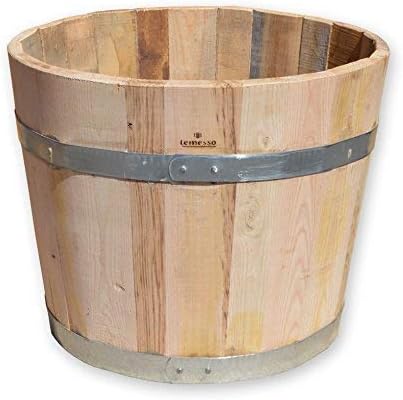 Temesso Demi tonneau de châtaignier - comme bac à Fleurs, Pot de Fleurs ...
