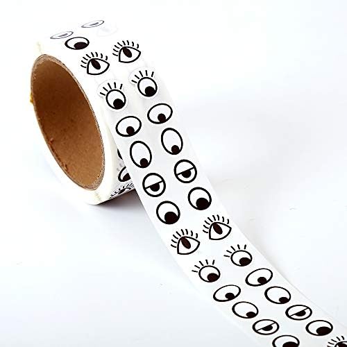 Lependor Black White Eye Stickers Labels -2000 Pcs Per Roll : Amazon.co ...