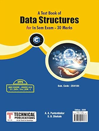 Data Structures for SPPU 20 Course (SE - I - E&Tc/Elex. - 204184 )for IN SEM EXAM : Amazon.in: Books