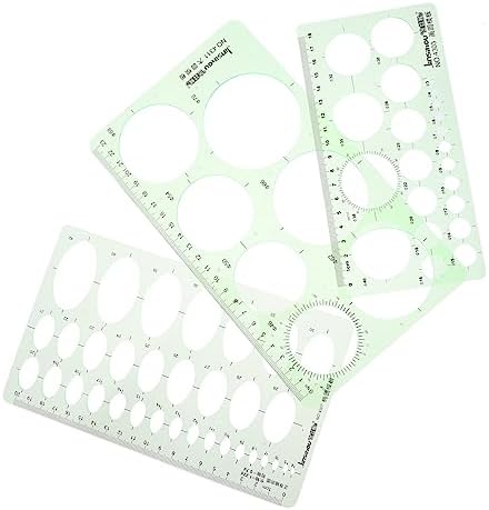 Amazon.com : FUNOMOCYA 3Pcs Geometric Measurement Drawing Template ...