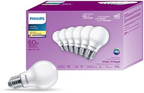 Philips Ultra Definition LED 60W A19 MedBase Soft White Warm Glow Glass ...