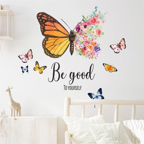 Amazon.com: Large Feather with Inspirational Quote Wall Stickers, Live ...