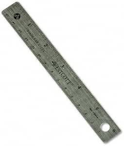 Amazon.com : Westcott : Stainless Steel Ruler with Cork Back and Hang ...