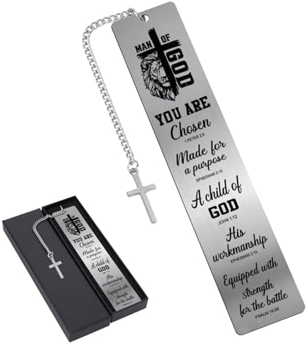 Amazon.com : Berirexrion Bible Verse Metal Bookmark - Christian Man of ...