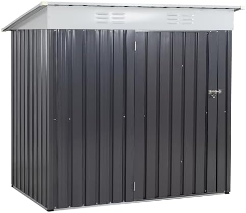 Amazon.com : JYQAQA 6x4 FT Outdoor Garden Storage Shed,Waterproof Metal ...