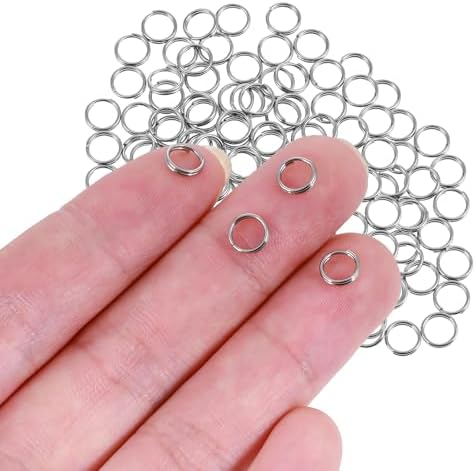 100 Pack 6mm Split Key Rings 0.23 Inches Mini Jump Rings Stainless ...