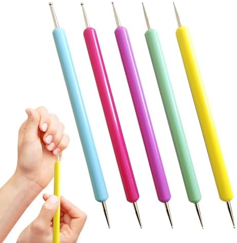 PuraQuot 5 PCS Embossing Tool Set,Double-Ended Metal Stylus Dotting ...
