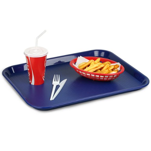 Large Fast Food Tray Blue 14 x 18inch | Genware Traditional Fast Food ...