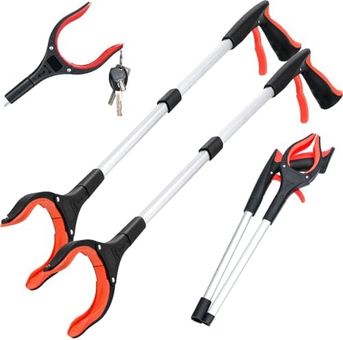 Amazon.com: 2-Pack Grabber Reacher Tool,32 Inch Extra Long Foldable Pick Up Stick with Strong ...