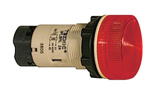 22mm Pilot Light, Plastic, 24VAC/VDC, LED, Red Lens/Red LED: Led ...