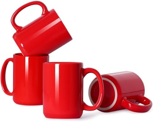 Amazon.com | Koja Hand Painted 15 oz. Porcelain Ceramic Mugs Set ...