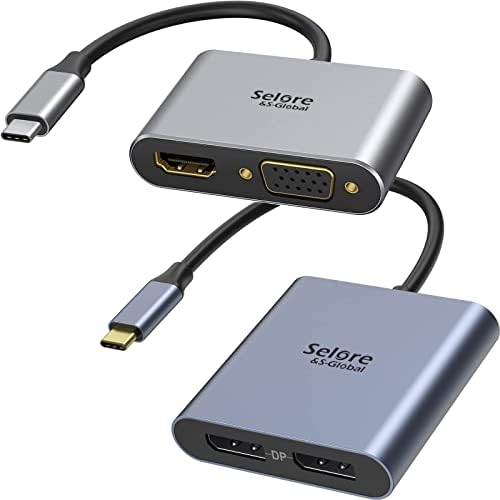 Amazon.com: Selore&S-Global USB-C to Dual Displayport Splitter Adapter ...