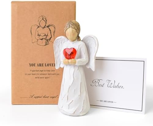 Amazon.com: SUKIMOLY Guardian & Healing Angel Solid Resin Figurine,Red ...