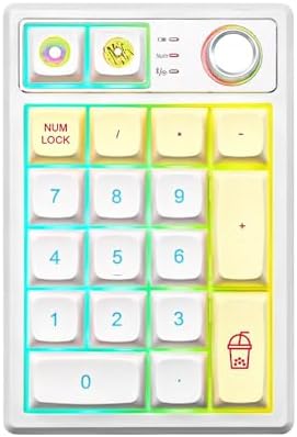 Amazon.com: YUNZII YZ19 Wireless Mechanical Number Pad,19 Keys Numeric Keypad with Knob, RGB ...