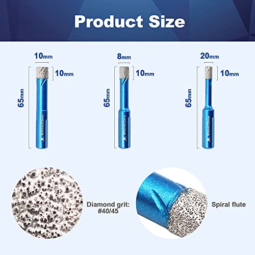 Snapklik.com : Dry Diamond Core Drill Bit Set,BRSCHNITT 5pcs Diamond ...