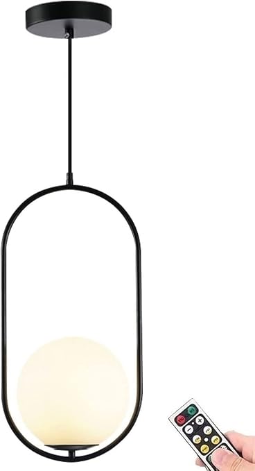 KEFA Not Hardwired Battery Operated Pendant Lighting, No Wire Mid ...