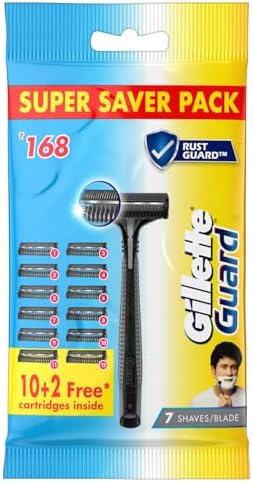 Gillette Guard Shaving Razor for Men (1 Razor with 12 blades) | Super ...