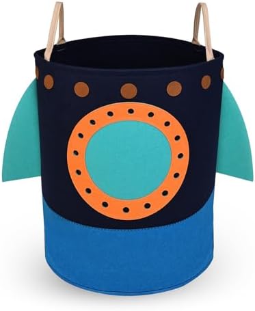 Amazon.com: Blueangle Cartoon Rockets Laundry Basket Clothes Hamper ...