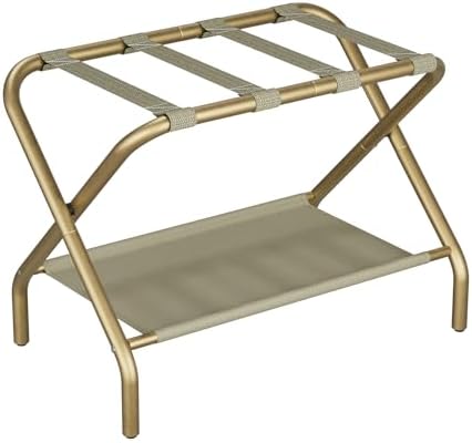 Amazon.com: Silverwood Rhys Metal Folding Luggage Rack in Gold, Dark ...
