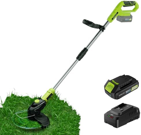 STEELITE 21V Cordless String Trimmer, Battery Powered Weed Wacker with ...