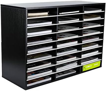 EasyPAG Desktop 4 Tier 12 Compartments Filing Tray Metal Wood Desk Tidy ...
