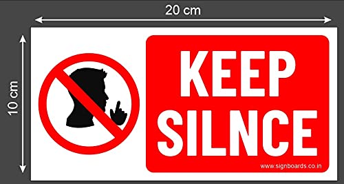 Unique Ads Media Keep Silence Sign Board - with Double Side Adhesive ...