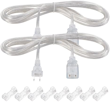 Amazon.com: GoYeel 2 Part Clear Extension Cord, Thin Extension Cable ...