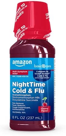 Amazon.com: Amazon Basic Care Night Time Sleep-Aid Liquid for Adults ...
