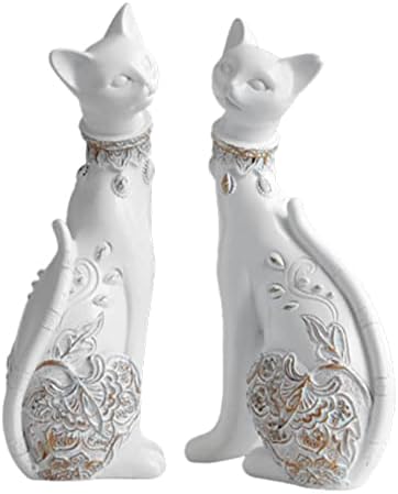 Amazon.com: Large Hand Carved Wooden Stunning Cat Statue Set of 3 ...