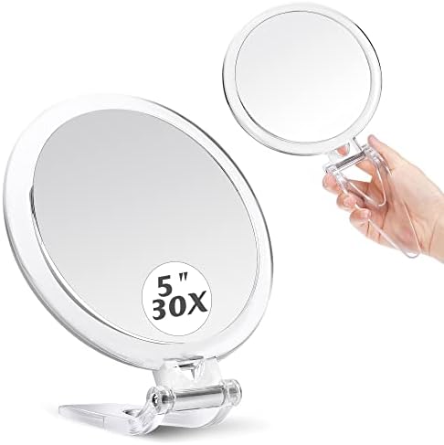 Yunmoxiao Hand Mirror, Double-Sided Hand Held Mirror,1X/10X Magnifying ...
