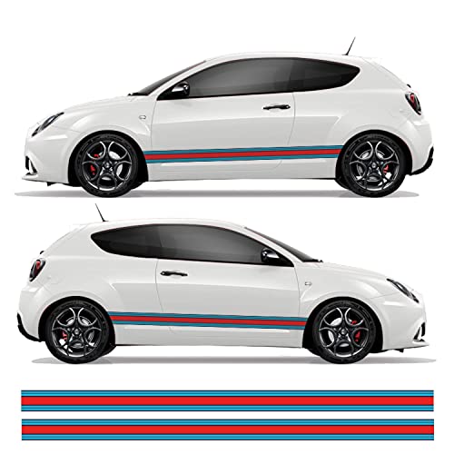 Full Colour Racing Side Stripes Vinyl Decals Stickers Graphics Fits ...