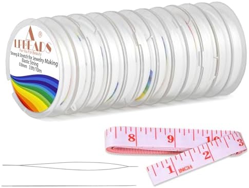Amazon.com: LPBeads 12 Rolls 0.8mm Elastic Stretchy String Cord for ...