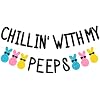 Amazon.com: Chillin with my Peeps Banner Sign with Hanging Swirls Happy ...