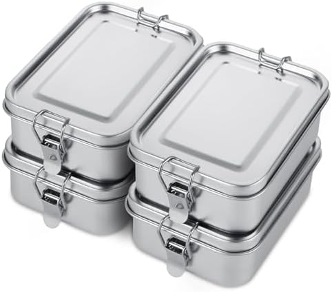 Amazon.com: QTLCOHD 4 Pack 850ml Stainless Steel Lunch Box for Adults ...