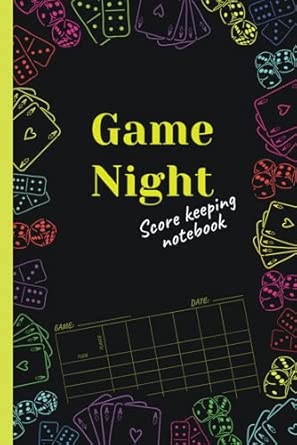 Game Night Score Keeping Notebook: Simple Score Sheets | Travel Size ...