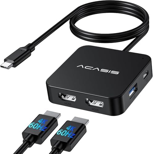 Amazon.com: ACASIS USB C Hub Dual HDMI 4K 60Hz, USB C to Dual HDMI ...