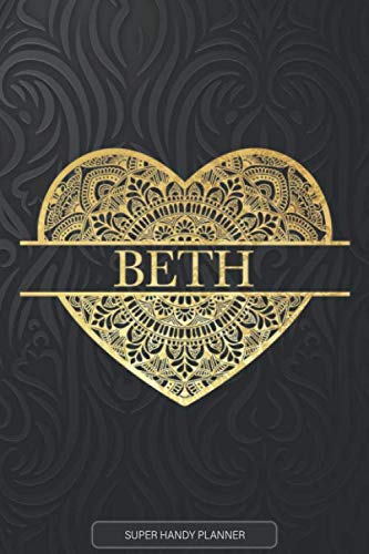 Amazon.com: Beth: Beth Planner, Calendar, Notebook ,Journal, Gold Heart ...