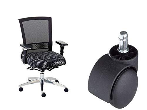 Breewell Nylon Pin Type Office Chair Caster Wheel (Standard, Black ...