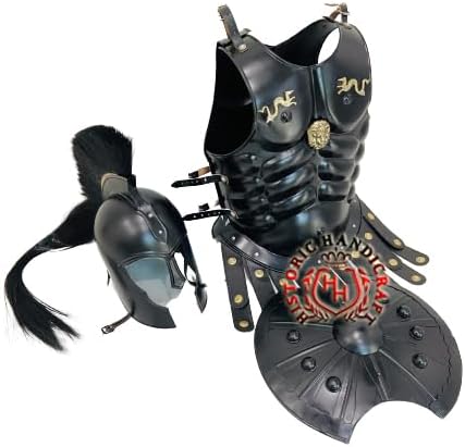 Amazon.com: HISTORIC HANDICRAFT Troy Achilles Helmet & Long Black Plume ...