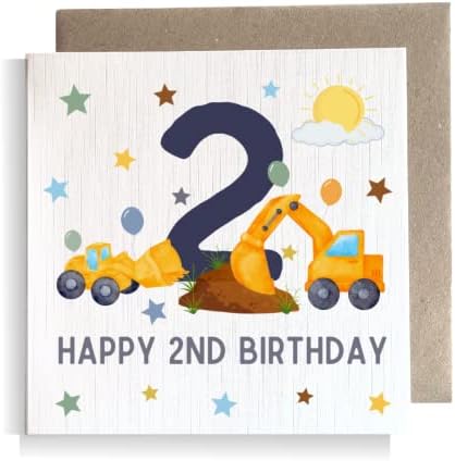 Amazon.com : Second Ave 2nd Birthday Age 2 Children's Kids Baby Digger ...