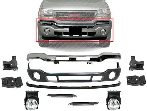 Amazon.com: AUTOS PARTS PLUS Front Bumper Chrome Steel With Brackets ...