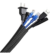 Amazon.com: AGPTEK White Cable Sleeve Cover, 2 Pack 5ft - 1.2 inch Cord ...