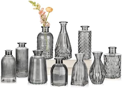 Amazon.de: 10er-Set Kleine Vasen Kleine Glasvase Vintage Deko Vasen Set Blumendekoration für ...