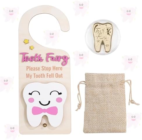 Amazon.com: Lummitwit Tooth Fairy Door Hanging Tooth Fairy Storage Bag ...