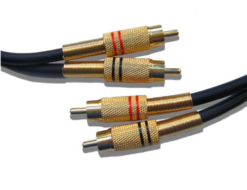 3 Metre Premium Phono RCA Twin Audio Leads - 24k Gold Plated, Double ...